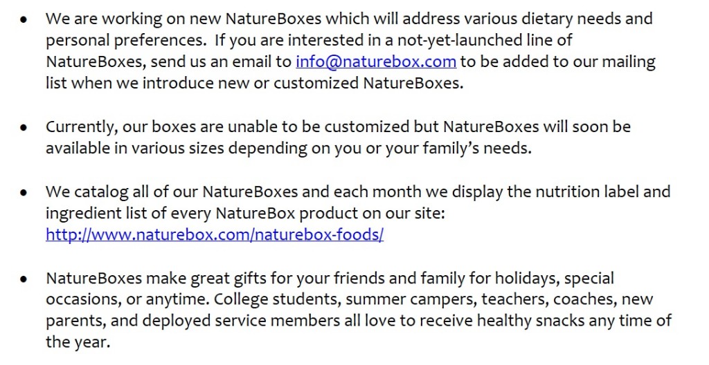 Nature's Box & No Bakes