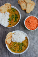 Easy Red Lentil Dal Recipe with Coconut Milk and Spinach